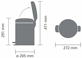 Brabantia Pedálový koš NewIcon 5L zářivě červená