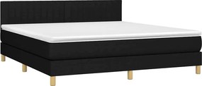 Box spring postel s matrací a LED černá 180x200 cm textil 3133895