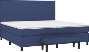 Box spring postel s matrací modrá 200x200 cm textil 3136467
