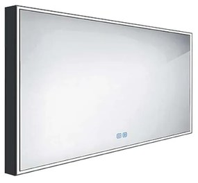 Nimco Zrcadla - Zrcadlo s LED osvětlením, 120x70 cm, dotykový senzor, černá ZPC 13006VX-90