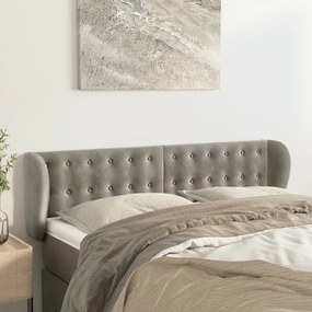 Čelo postele typu ušák světle šedé 147x23x78/88 cm samet 3117626