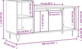 vidaXL TV skříňka 100x35x55 cm kompozitní dřevo [831316] Barva: Betonová šedá