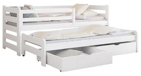 Dětská dvoulůžková postel se zásuvkami Pilksis 80, Barva: bílá