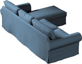 Potah na pohovku IKEA Ektorp 2-místná s lenoškou barva modrá látka pletený vzor