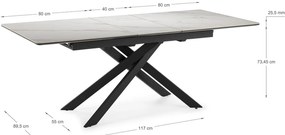 Rozkládací jídelní stůl s přídavnou deskou s keramickou deskou 89,5x160 cm Belma – Marckeric