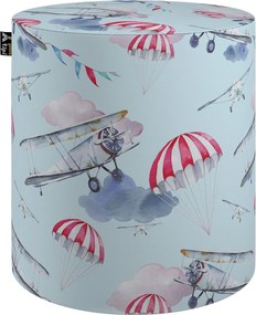 Sedák Barrel- válec pevný barva modrá látka vzorované