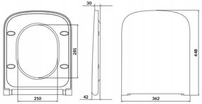 Cersanit Larga Square, antibakteriální Slim sedátko z duroplastu, bílá, K98-0231