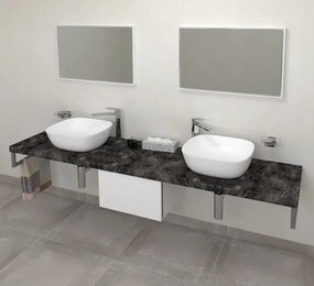 Sapho Avice deska pod umyvadloí 170 x 50 cm štípaný kámen černá AV179