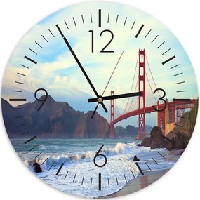 Gario Hodiny na zeď Golden Gate Bridge Rozměry: 40 x 40 cm