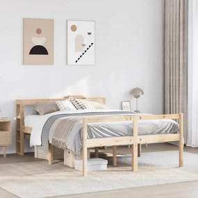 Postel s čelem pro seniory 160 x 200 cm masivní borovice 3305869