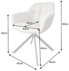 Designová otočná židle Vallerina šampaňská béžová