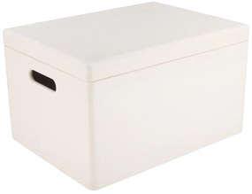 ČistéDřevo Dřevěný box s víkem 40x30x23 cm - bílý