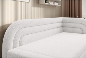 Krémová rozkládací/s úložným prostorem pohovka z textilie bouclé pravý roh 223 cm Fabillo – ELTAP