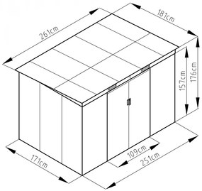 IWHOME Zahradní domek ZEUS 2C 4,72 m&sup2; antracit + podlahová konstrukce ZEUS 2C IWH-10230007 + IWH-10240007