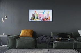Obraz na skle Mléčné koktejly s ovocem 120x60 cm