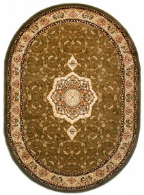 Kusový koberec klasický vzor 2 zelený ovál 70x140cm