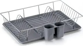 MSV SAKURA odkapávač na nádobí šedý / chromovaná ocel / 48 x 30 x 10 c