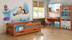 Dětská postel + šuplíky + matrace pěna-kokos - MIX 180x80cm - Teak
