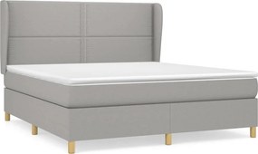 Box spring postel s matrací světle šedá 180 x 200 cm textil 3128461