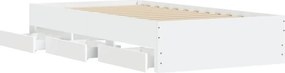 Rám postele se zásuvkami bílý 90 x 200 cm kompozitní dřevo 3207294