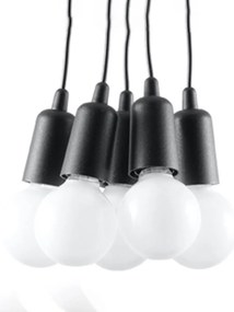 Sollux Lighting Závěsné svítidlo DIEGO 5 Černá