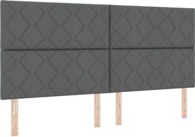 Postel s boxspringem s matrací Tmavě šedá 200 x 200 cm textil 3339722