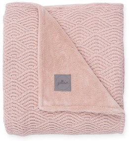 Deka pletená / fleece 75x100 cm River Knit Pink Pale Jollein