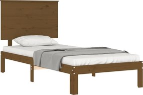 vidaXL Rám postele s čelem 100 x 200 cm masivní dřevo [3193653] Barva: Černá