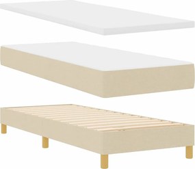 Postel s boxspringem s čelo Krémová 80 x 200 cm textil 3340246