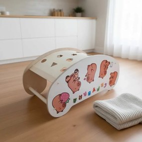 Multifunkční Montessori houpačka a stolek 4v1 - capybary