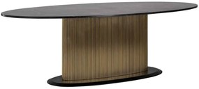 Černý oválný mramorový jídelní stůl Richmond Ironville 235 x 110 cm