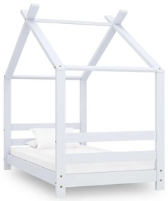 Rám dětské postele bílý masivní borovice 70 x 140 cm - Default Title
