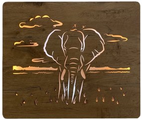 Li-Go "Slon" světelný obraz 230V 65x55cm provedení povrchu: ořech
