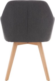 Designové křeslo, tmavě šedá/buk, CLORIN 2 NEW