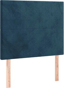 Box spring postel s matrací tmavě modrá 100x200 cm samet 3132547