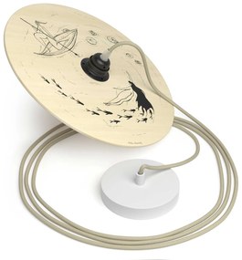creative cables Závěsná lampa s textilním kabelem, dřevěným stínidlem pemberly pond a kovovými detaily Barva: Odd