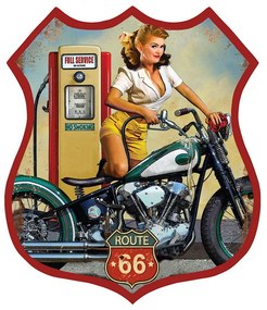 Nástěnná kovová cedule Route 66 - Full Service - 30*1*35 cm