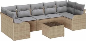 Sada zahradních pohovek 8 ks 7-Počet míst Beige a šedá 3354289