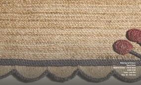 Diamond Carpets India, Ručně vázaná rohožka Berry SM-16 Natural Black, 50x80, béžová, chodba / předsíň