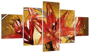 Obraz květů lilií (125x70 cm)