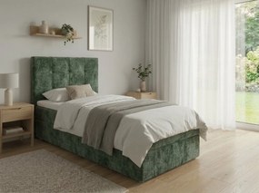 Čalouněná postel boxspring DIRELIS VIBE 90x200 cm tmavě zelená Matrace: Matrace Bonell pružinová