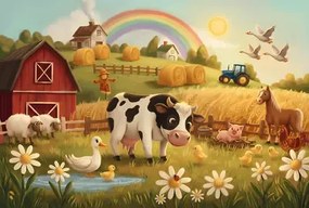 TREFL Puzzle Kravička na farmě MAXI / 24 dílků / 60 x 40 cm