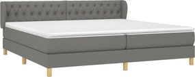 Box spring postel s matrací tmavě šedá 200x200 cm textil 3127070