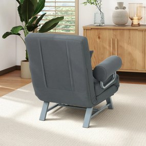 HOMCOM Rozkládací křeslo, čalouněné křeslo, přeměnitelné na postel pro hosty, ergonomické, tmavě šedé