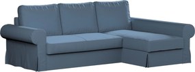 Potah na pohovku IKEA Backabro rozkládací se šezlongem barva modrá látka pletený vzor
