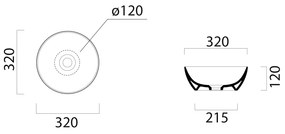 GSI GSI, PURA keramické umyvadlo na desku, průměr 32cm, bílá ExtraGlaze, 885411