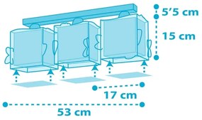 Dalber 63473 - Dětské stropní svítidlo BABY SHARK 3xE27/60W/230V
