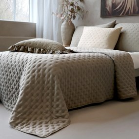 Měkký taupe prošívaný přehoz Aix Soft na dvoulůžko – 260*240 cm