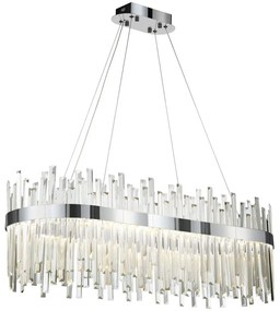 Toolight Toolight, LED křišťálové svítidlo 80x35 cm, 62W, APP1514-CP80, chromová, OSW-03262