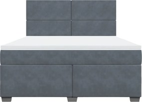 Box spring postel s matrací tmavě šedá 180x200 cm samet 3293273